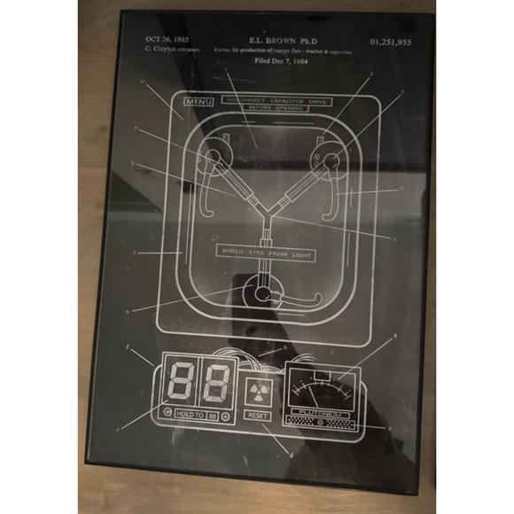 Art | Back To The Future Flux Capacitor Patent Drawingprint Schematics ...